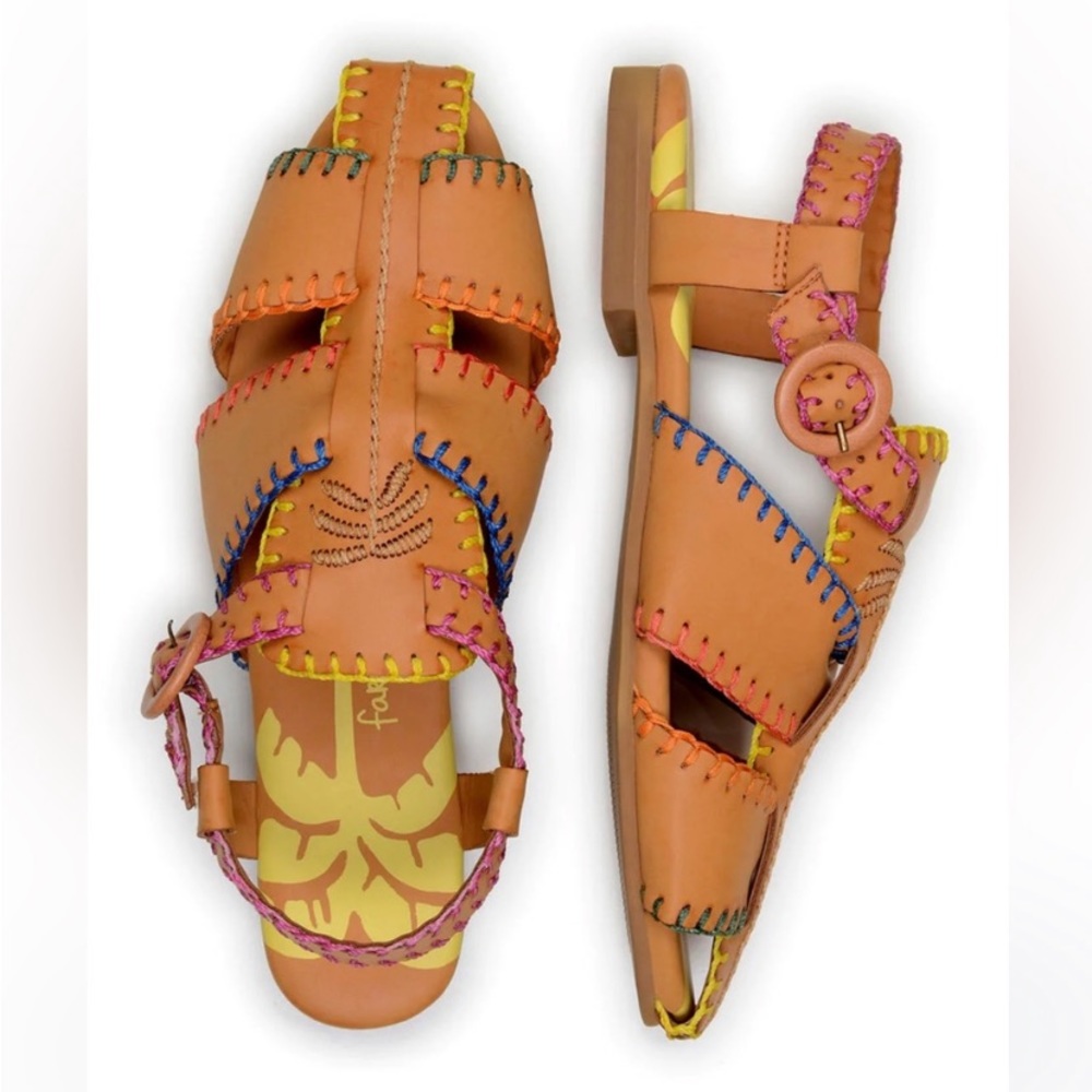 Farm Rio Caramel Palm Tree Sandal Rainbow - Gem